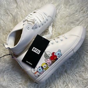 bt21 | Shoes | Bts White High Top Sneakers | Poshmark